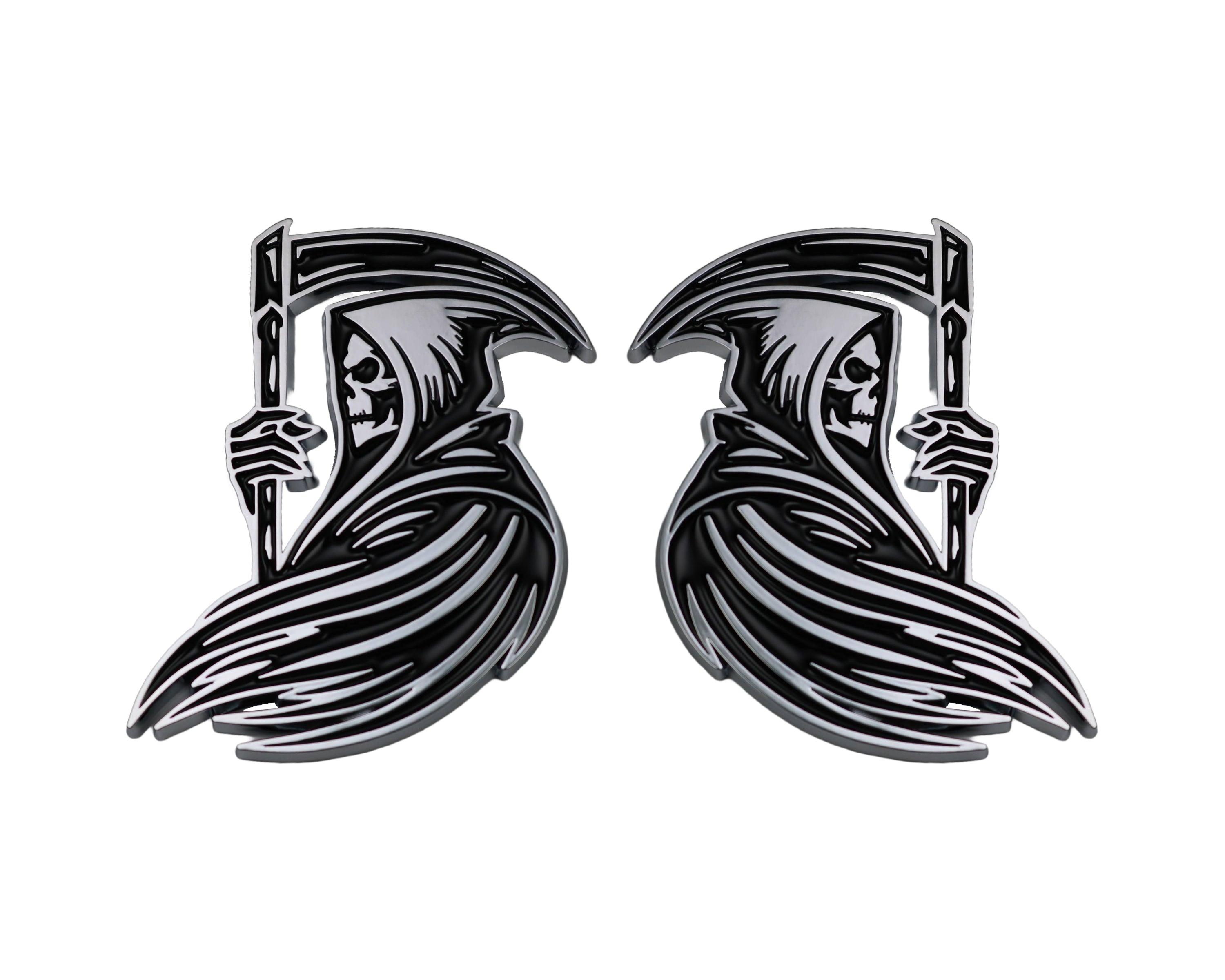 Grim Reaper Emblem - Left and Right - Chrome